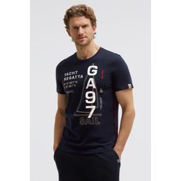 Gaastra T-Shirt Rundhals mit Sail Design Herren Gr&ouml;&szlig;e L blau