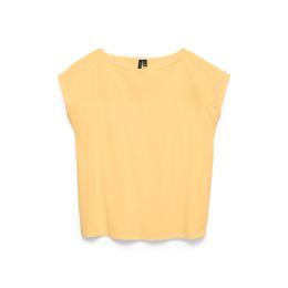 V&eacute;ro Moda Spitzentop VERO MODA "VMJANNI CS BOAT NECK TOP JRS GA", Damen, Gr. S, golden haze, Jersey, Obermaterial: 100% Baumwolle, unifarben, normal, U-Boot-Ausschnitt, Tops Spitzentop, Baumwolle