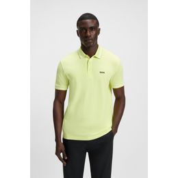 Poloshirt BOSS Green "Paddy", Herren, Gr. M, gr&uuml;n (open gr&uuml;n343), Jersey, Obermaterial: 100% Baumwolle, regular fit, hoch geschlossener Ausschnitt, eng B&uuml;ndchen, Shirts Poloshirt, atmungsaktive Piqu&eacute;-Webstruktur, Flachstrickkragen, gerader Schnitt