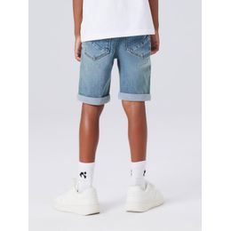 name it Jungen Jeansshorts "NKMSILAS SLIM DNM L SHORT", blau, Gr. 92, unifarben, Denim/Jeans, Obermaterial: 71% Baumwolle, 27% Polyester, 2%