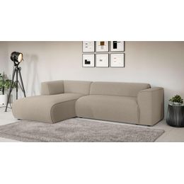 Ecksofa Home Affaire "GENTON L-Form (257 cm), zeitlos & stilvolles Design", beige, B:257cm H:78cm T:161cm, 100% Polyester, Sofas, Ecksofa, Aufwendig gepolstert, in Cord, Chenille und Struktur