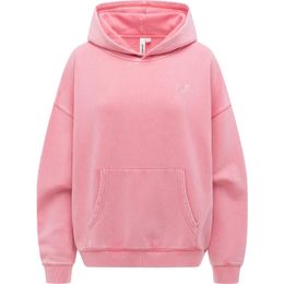 Sweater Ragwear "Sweatshirt Germma PP", Damen, Gr. XS, rosa (pink), Obermaterial: 100% Baumwolle CO., oversize, Rundhals, Rippb&uuml;ndchen, Sweatshirts Sweater, Oversize Kapuzen-Pullover