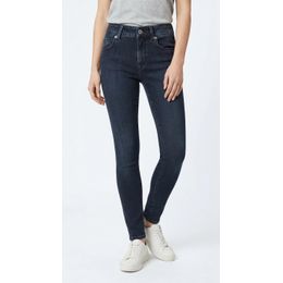 Skinny-fit-Jeans Pepe Jeans "SKINNY JEANS MW", Damen, Gr. 28, L&auml;nge 32, tiefblau, Denim/Jeans, Obermaterial: 84% Baumwolle, 15% Polyester, 1% Elasthan, skinny fit lang, Jeans Skinny-fit-Jeans, in verschiedenen Waschungen