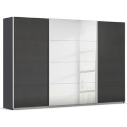 Schwebet&uuml;renschrank OTTO HOME "Kleiderschrank Schrank Schlafzimmerschrank Garderobe AGORDO", grau (graumetallic, hochglanz effektgrau, griffleisten alufarbig), B:315cm H:210cm T:62cm, Holzwerkstoff, Schr&auml;nke, Schwebet&uuml;renschrank, Top Innenausstattung, in 4 Breiten und 2 H&ouml;hen MADE IN GERMANY
