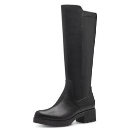 Stiefel Marco Tozzi, Damen, Gr. 38, Normalschaft, schwarz, Lederimitat, Schuhe Stiefel, mit Blockabsatz