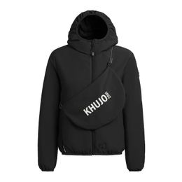 Outdoorjacke Khujo "Outdoorjacke Shelly2", Damen, Gr. L, schwarz, Obermaterial: 100% Nylon NY. Obermaterial: Futter: 100% Nylon NY. 100% Polyester PES., gerade, hoch geschlossener Ausschnitt, eng Rollkanten, Jacken Outdoorjacke, packbare Damen &Uuml;bergangsjacke mit Tasche