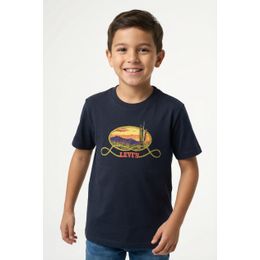 T-Shirt LEVI'S KIDS "LVB CACTUS IN THE SUNSET", Jungen, Gr. 4 (104), schwarz (jet schwarz), Jersey, Obermaterial: 60% Baumwolle, 40% Polyester, bedruckt, normal, Rundhals, Shirts T-Shirt, mit Western-Print