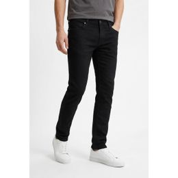 Jack & Jones 5-Pocket-Hose JACK & JONES "JPSTGLENN DYLAN ORIGINAL", Herren, Gr. 33, L&auml;nge 32, schwarz, Web, Obermaterial: 98% Baumwolle, 2% Elasthan, unifarben, slim fit kn&ouml;chellang, Hosen 5-Pocket-Hose