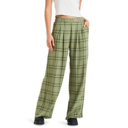 Stoffhose Roxy "Great Influence", Herren, Gr. S, oil gr&uuml;n natural plaid, Obermaterial: 100% Viskose;, Hosen Stoffhose