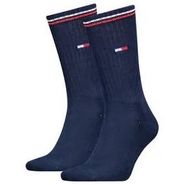 Socken Tommy Hilfiger "TH UNI TJ SOCK 2P ICONIC", Damen, Gr. 35-38, blau (schwarz navy), Baumwollmischung, Socken Socken, Verst&auml;rkte Ferse und Spitze f&uuml;r zus&auml;tzliche Strapazierf&auml;higkeit