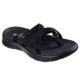 Zehentrenner Skechers "GO WALK FLEX SANDAL-SSSELENA", Damen, Gr. 42, schwarz unifarben, Textil, Schuhe Zehentrenner, Sommerschuh, Strandschuh, Sandale, Badeschuh mit Komfortfu&szlig;bett