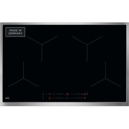 AEG Induktions-Kochfeld "TO841A0FXB", schwarz, B:76,6cm H:4,9cm T:51,6cm, Kochfelder, Powerboost, Hob&sup2;Hood, 14 Stufen, Topferkennung, Timer, Made in Germany, Induktions-Kochfeld