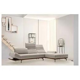 Ecksofa "CR.420, Designecksofa, L-Form", beige (graubeige, natur), B:313cm H:117cm T:212cm, CREATION BY ROLF BENZ, Sofas, Ecksofa, in 2 Qualit&auml;ten, Holzrahmen in Eiche Natur oder Nu&szlig;baum, Breite 313 cm