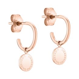 Paar Creolen Liebeskind Berlin "Schmuck Geschenk Gold 375 Ohrringe Gold Collection", rosa (ros&eacute;goldfarben), Ohrringe, Damen, Gelbgold 375, Paar Creolen, Einh&auml;nger abnehmbar