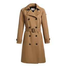 Trenchcoat Khujo "Trenchcoat Rula2", Damen, Gr. XXL, gelb (mustard), Obermaterial: 65% Baumwolle CO. 35% Polyester PES. Obermaterial: Futter: 95% Polyester PES. 5% Elasthan EL., M&auml;ntel Trenchcoat