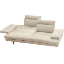 3,5-Sitzer Calia italia "Toby Wing, 228 cm breit, italienisches Designsofa, Megasofa", wei&szlig; (bianco bull), B:228cm H:90cm T:113cm, Leder BULL (100% Leder), Sofas, 3 5-Sitzer, inkl. Sitztiefenverstellung und Armteilfunktion, F&uuml;&szlig;e in Schwarz matt