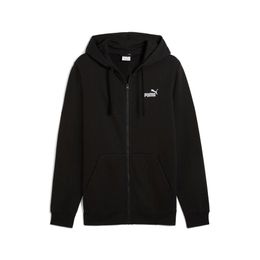 Kapuzensweatshirt Puma "ESS NO. 1 LOGO FULL-ZIP HOODIE TR", Damen, Gr. XL, Puma schwarz, Sweatware, Obermaterial: 68% Baumwolle, 32% Polyester, unifarben, regular fit normal, angesetztes B&uuml;ndchen, Sweatshirts Kapuzensweatshirt, mit Knopfleiste, mit verstellbarer Kapuze, mit K&auml;ngurutasche
