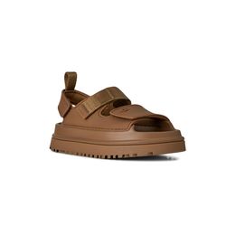 UGG Australia Badesandale UGG "K GOLDENGLOW", M&auml;dchen, Gr. 1 (32,5), braun, Synthetik, Textil, unifarben, Schuhe Badesandale, Sommerschuh, Poolslides, Plateauabsatz, mit Klettverschluss