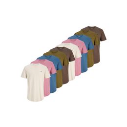 Jack & Jones T-Shirt JACK & JONES "T-Shirt JPRBLABRODY TEE CREW NECK 10PK 10er Pack", Damen, Gr. M, bunt (braun, blau, rosa), Obermaterial: 100% Baumwolle CO., Shirts T-Shirt