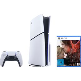 Playstation 5 Konsolen-Set "PS5 Disk Edition (Slim) + Death Stranding 2: On the Beach", wei&szlig;, schwarz, B:21,6cm H:35,8cm T:9,6cm, Spielekonsolen, Konsolen-Set