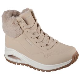 Schn&uuml;rboots Skechers "UNO RUGGED - FALL AIR", Damen, Gr. 38, sandfarben, Lederimitat, Textil, Schuhe Schn&uuml;rboots, Winterboots mit Air-Cooled Memory Foam Komfort-Innensohle