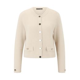 Strickjacke Betty Barclay "Casual-Strickjacke mit Knopfleiste", Damen, Gr. 46, beige, Obermaterial: 55% Polyester PES. 45% Polyamid PA., Strickjacken Strickjacke