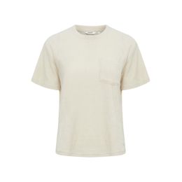 T-Shirt oxmo "T-Shirt OXFrika", Damen, Gr. L, beige (birch), Obermaterial: 80% Baumwolle CO. 20% Polyester PES., regular fit normal, Rundhals, Shirts T-Shirt