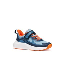 Sneaker Geox "J PRO-RAN BOY", Jungen, Gr. 36, navy, orange, Lederimitat, Textil, Schuhe Sneaker, Slipper mit elastischen Schn&uuml;rsenkeln, Gr&ouml;&szlig;enschablone zum Download