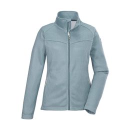 Fleecejacke Killtec "KOS 90 WMN FLC JCKT", Damen, Gr. 38, blau (royalblau), Oberstoff: 100% Polyester, Jacken Fleecejacke, Elegante Strickfleecejacke mit Stretch, Kinnschutz und Zipper-Taschen
