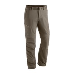 Outdoorhose Maier Sports "Tajo 2", Herren, Gr. 26, Kurzgr&ouml;&szlig;en, braun (schlamm), 90% Polyamid, 10% Elasthan, Hosen Outdoorhose, Herren Zip-Off Wanderhose, atmungsaktive Trekkinghose, Regular Fit