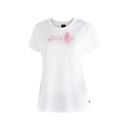 T-Shirt Maier Sports "Tilia Pique W", Damen, Gr. 40, wei&szlig;, 100% Polyester, Rundhals, Shirts T-Shirt, Damen Kurzarmshirt, leichtes Sommer Funktionsshirt, Rundhals, Reg Fit