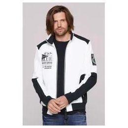 Softshelljacke CAMP DAVID, Herren, Gr. 3XL, wei&szlig;, Softshell, Material: 100% Polyester, Futter: 100% Polyester, bedruckt, bestickt, regular fit normal, eingesetzt Rippb&uuml;ndchen, Jacken Softshelljacke, mit Stehkragen