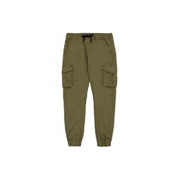 Cargohose Alpha Industries "Cotton Twill Jogger", Herren, Gr. L, Normalgr&ouml;&szlig;en, gr&uuml;n (schwarz olive), Obermaterial: 98% Baumwolle, 2% Elastan; Futter: 100% Baumwolle, Hosen Cargohose