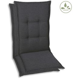 Sesselauflage GO-DE, grau (anthrazit), B:50cm H:108cm, Bezug: 100% Polyester, Polsterauflagen, Sesselauflage, mittel, wasserabweisend, Topseller