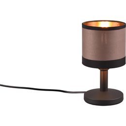 REALITY LEUCHTEN Schreibtischlampe "DAVOS, Tischleuchte exkl 1xE14 max 10W On/Off Touch Steuerung", schwarz (schwarz matt taupe), 1, &Oslash; 12cm H: 22,5cm, 1 Stk., Leuchten, Nachttischlampe H&ouml;he 22cm mit Touchfunktion und Stoffschirm &Oslash;12 cm, Schreibtischlampe
