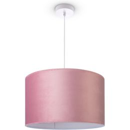 Paco Home Pendelleuchte "Hugo uni Color", pink, &Oslash; 45,5cm H: 28cm, Leuchten, Wohnzimmer Lampenschirm aus Velour Unifarben Deko E27 Kabel 1,5m, Pendelleuchte