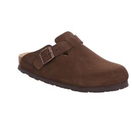 Clog Rohde "ALBA", Damen, Gr. 43, mokka, Veloursleder, unifarben, Schuhe Clog, Mules, Hausschuh mit leichter Laufsohle in Weite G