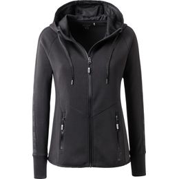 Cordjacke LPO "Damen-Sportjacke-Veloria", Damen, Gr. 46 (L), schwarz, 47% Baumwolle, 46% Polyester, 7% Elasthan, Jacken Cordjacke