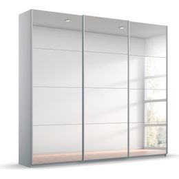 Schwebet&uuml;renschrank Rauch "Kleiderschrank Schrank Garderobe W&auml;scheschrank Ankleide OTELI", grau (seidengrau), B:203cm H:229cm T:62cm, Holzwerkstoff, Schr&auml;nke, Schwebet&uuml;renschrank, mit Spiegelfront, inkl. 3 Innenschubladen MADE IN GERMANY