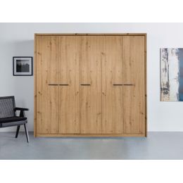 Dreht&uuml;renschrank Rauch "Kleiderschrank Schrank Garderobe W&auml;scheschrank Ankleide OTELI", braun (eiche artisan), B:230cm H:212cm T:58cm, Holzwerkstoff, Schr&auml;nke, Dreht&uuml;renschrank, inkl. Passepartout optional mit Beleuchtung MADE IN GERMANY