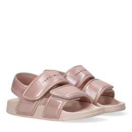 Badesandale Tommy Hilfiger, M&auml;dchen, Gr. 30, rosa, Synthetik, Schuhe Badesandale, Badesandale, Klettschuh, Sommerschuh mit Metallic-Schimmer