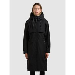 Khujo Damen Regenmantel "PINAX2", schwarz, Gr. S, unifarben, Web, 100% Polyester, M&auml;ntel