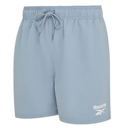 Badeshorts Reebok "Yale", Herren, Gr. M, N-Gr, upgrade blau, Microfaser, Polyester, clean, unifarben, Badehosen Badeshorts, mit Kordelzug und elastischem Bund, mit Logo, basic
