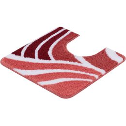 Badematte Kleine Wolke "Flame", rot (marsala), H:15mm, Polyacryl, Badematten, Badematte, Badteppich, modernes Wellen Design