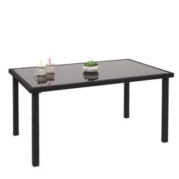 Poly-Rattan Tisch MCW-G19, Gartentisch Balkontisch, 120x75cm ~ schwarz