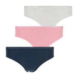 Slip Converse "CHG GIRLS CLASSIC 3PK BIKINIS", M&auml;dchen, Gr. 134/140 (M), lt jellyfish jitter, Obermaterial: 95% Baumwolle, 5% Elasthan, Unterhosen Slip, sportlicher Stil, bequemer Sitz, aus Baumwolle und Elasthan