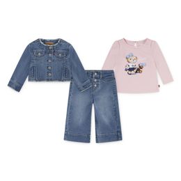 Shirt, Hose & J&auml;ckchen LEVI'S KIDS "LVG JACKET TEE,WIDE JEANS", M&auml;dchen, Gr. 24M (92), crystal rose, Denim/Jeans, Obermaterial: 64% Baumwolle, 26% Polyester, 8% Viskose, 2% Elasthan. T-Shirt: 60% Baumwolle, 40% Polyester, KOB Set-Artikel Shirt Hose & J&auml;ckchen, Trend Denim, for Girls