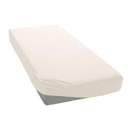 Spannbettlaken bellana "bellana exclusiv aus 100% Mako-Baumwolle, 150 g/m&sup2;, b&uuml;gelfrei", beige (creme), L:200cm, Mako-Jersey, Obermaterial: 100% Baumwolle, Bettlaken, Spannbettlaken, feinste Mako-Baumwolle, Spannbetttuch f&uuml;r Matratzen bis 25cm H&ouml;he, Topseller