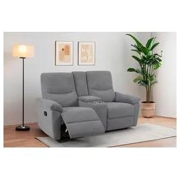 2-Sitzer Home Affaire "ODILON, 2er-Kinosofa, TV-Sessel, Mulitmedia-Sofa, Struktur, USB A/C", grau (anthrazit), B:181cm T:91cm, Sofas, Relaxfunktion manuell u. elektrisch, Getr&auml;nkehalter, Staufach