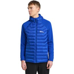 Hybridjacke Jack Wolfskin "ROUTEBURN PRO HYBRID M", Herren, Gr. L (52), blau (vibrant, blau), Obermaterial: 100% Polyester. Futter: 100% Polyester. F&uuml;llung: 100% Polyester, Jacken Hybridjacke